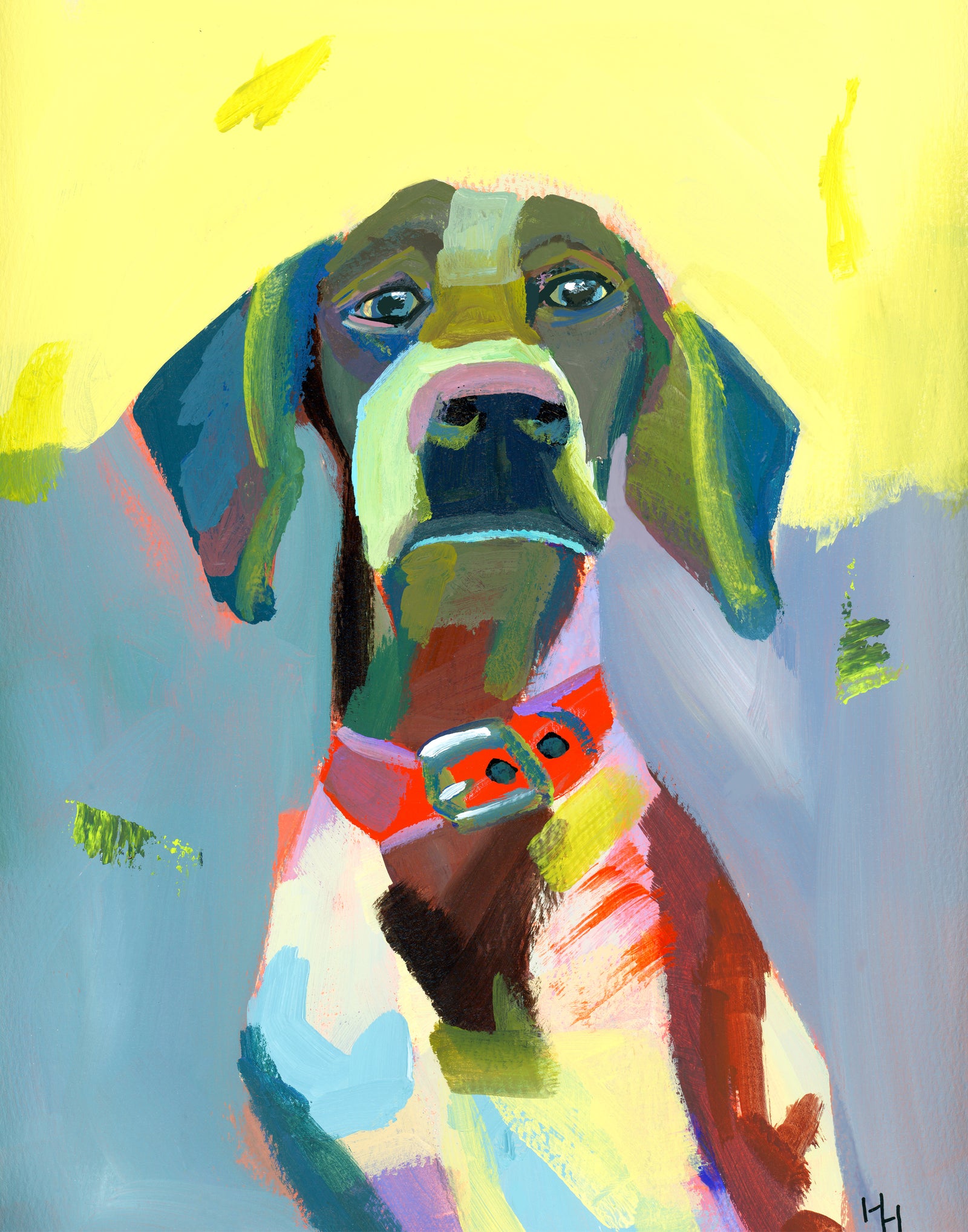 Bird Dog Painting Wildlife Art Hunting Decor Gallery Wall Home Display ...