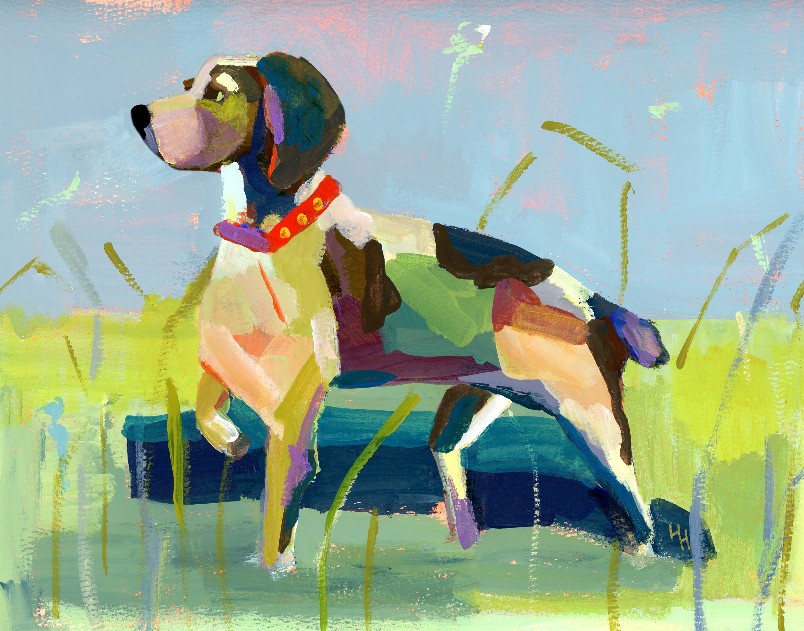 Bird Dog Painting Wildlife Art Hunting Decor Gallery Wall Home Display ...